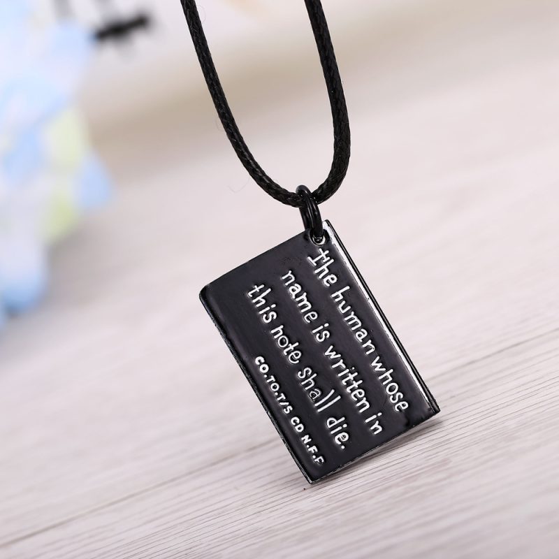 Death Note Anime Black Metal Book Logo Necklace For Men And Women ...