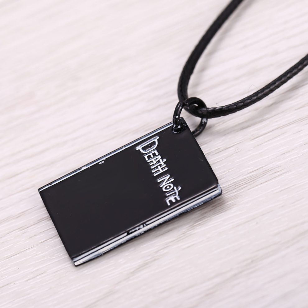 Death Note Anime Black Metal Book Logo Necklace For Men And Women ...