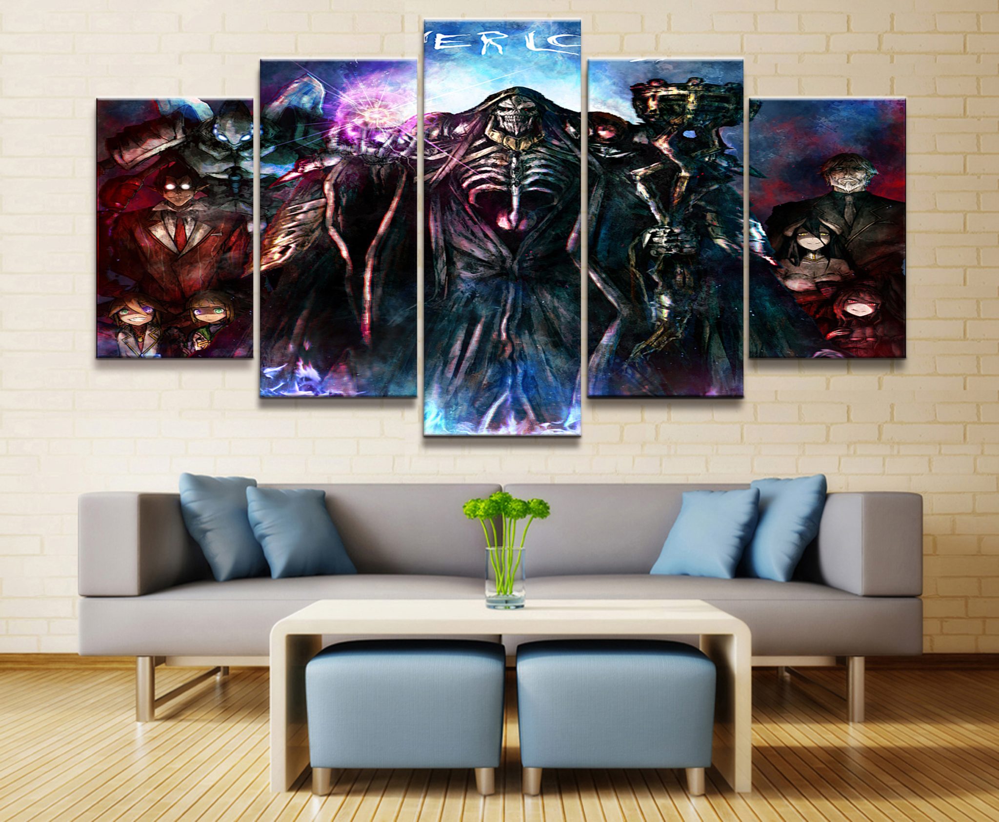Overlord Ainz Ooal Gown Animation 5piece Modular Canvas Wall Art Decor ...