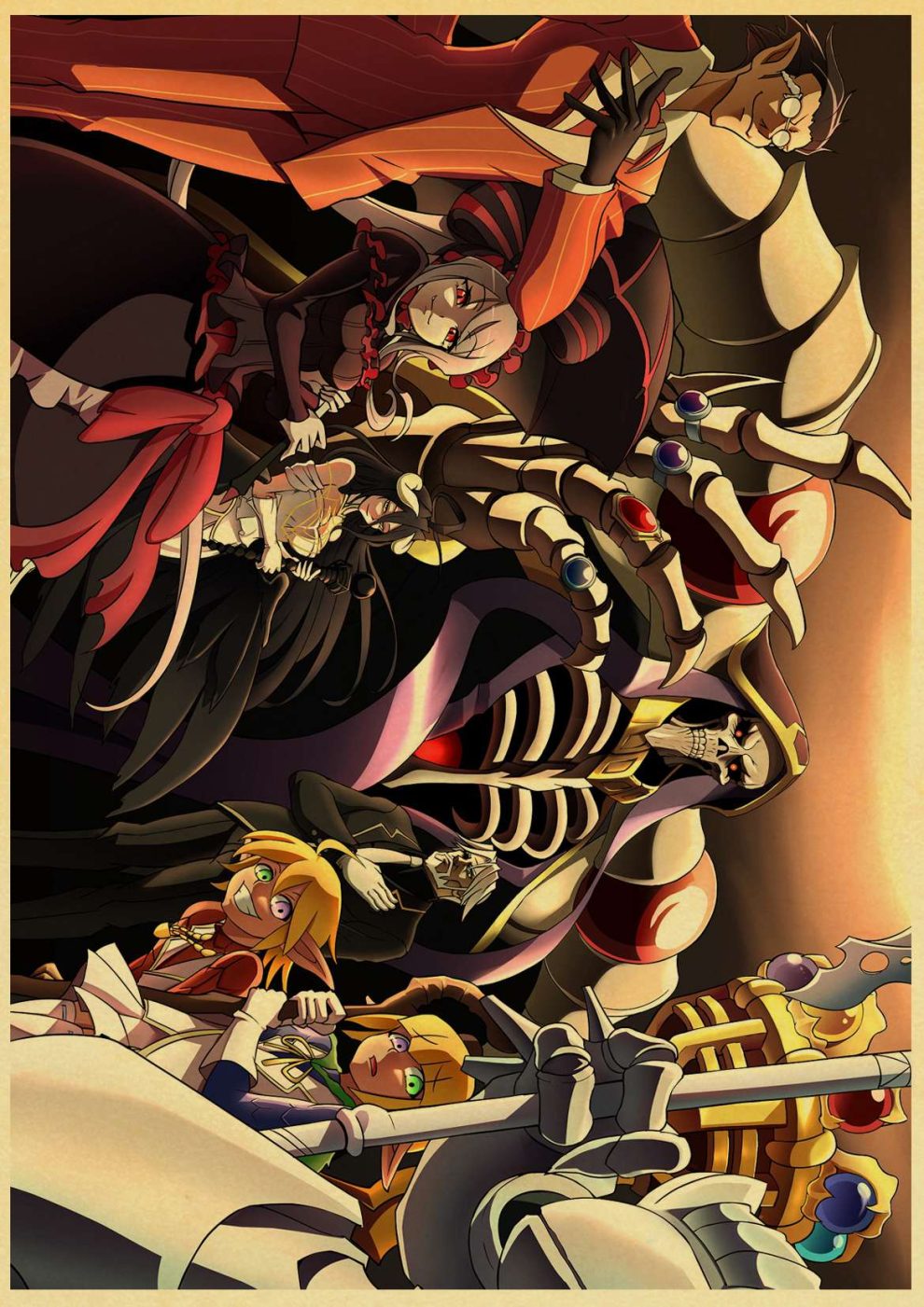 Overlord Anime Retro Kraft Poster Japanese Wall Art For Home Decor ...