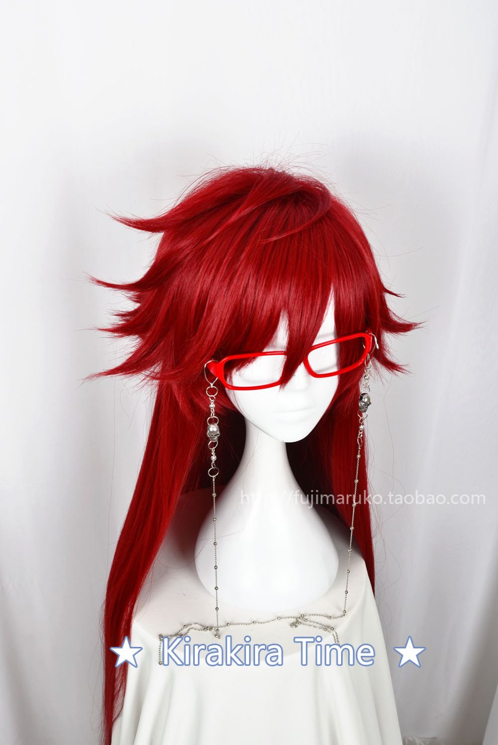 Black Butler Anime Cosplay Wig 100cm Red Grell Sutcliff Style ...