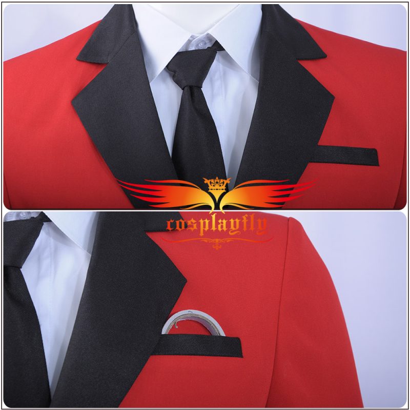 Kakegurui Cosplay Costume Custom Mens Manyuuda Kaede Red Uniform Set ...